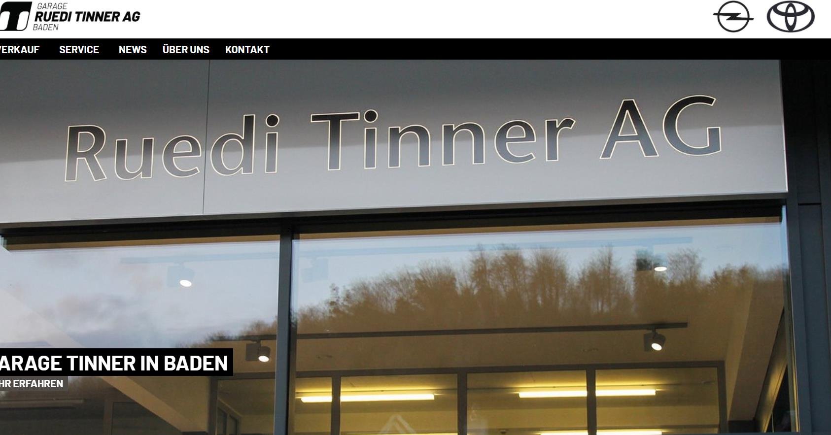 Tinner AG: Die Garage Tinner Baden hat eine neue Homepage